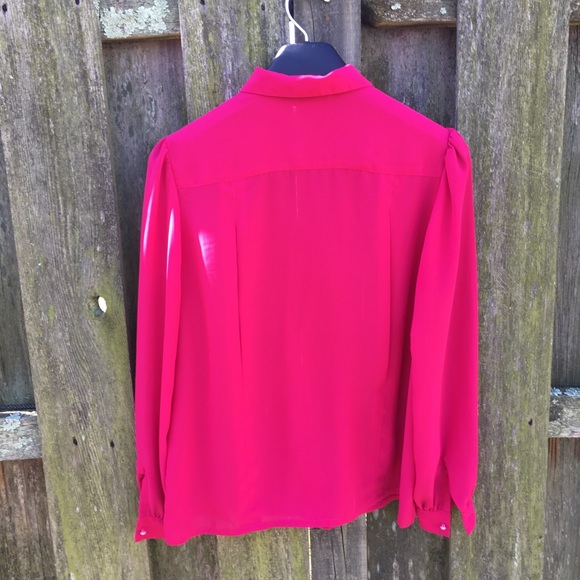 Vintage | Tops | Vintage 8s Hot Pink Office Blouse | Poshmark